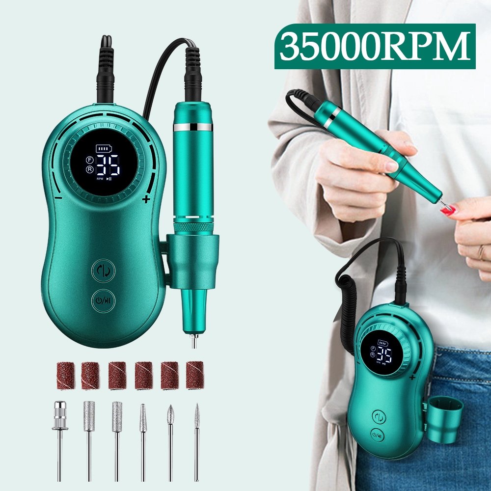 35000RPM Professional Electric Nail Drill Machine Working for 10 Hours ...